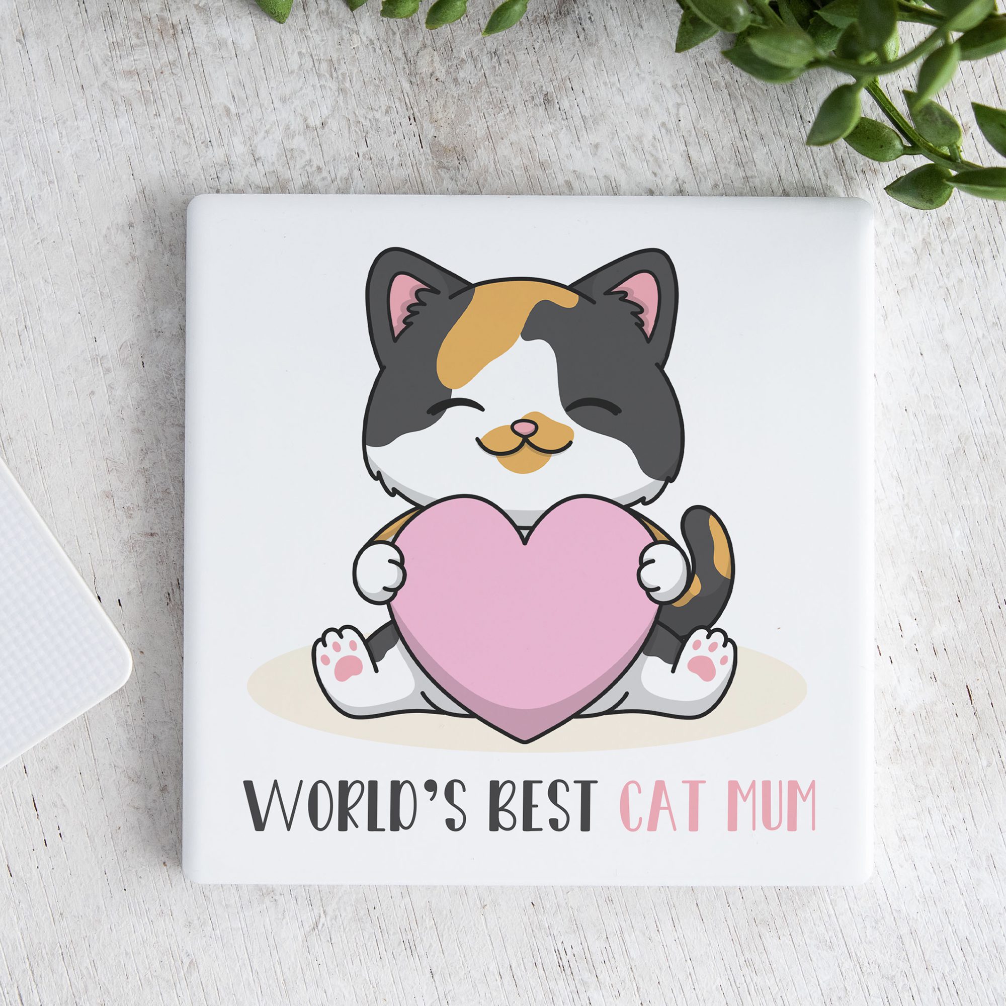 World's Best Cat Mum Ceramic Coaster | The Giftie Trade Portal